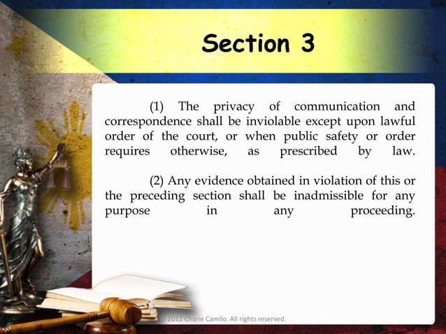 Philippine Constitution 1987 (Article 3 - Bill of Rights) | PPTX | Law