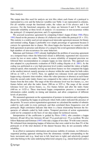 The Body Action and Posture Coding System (BAP): Development and Reliability | PDF