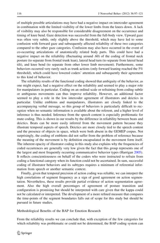 The Body Action and Posture Coding System (BAP): Development and Reliability | PDF