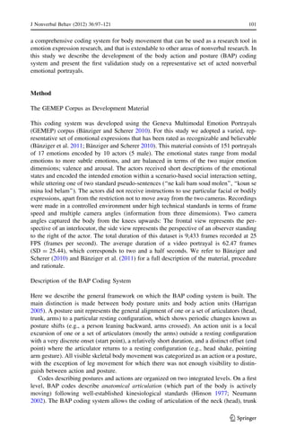 The Body Action and Posture Coding System (BAP): Development and ...