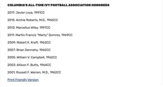 [Javier Loya] Ivy Football Association Honors Javier Loya | PDF