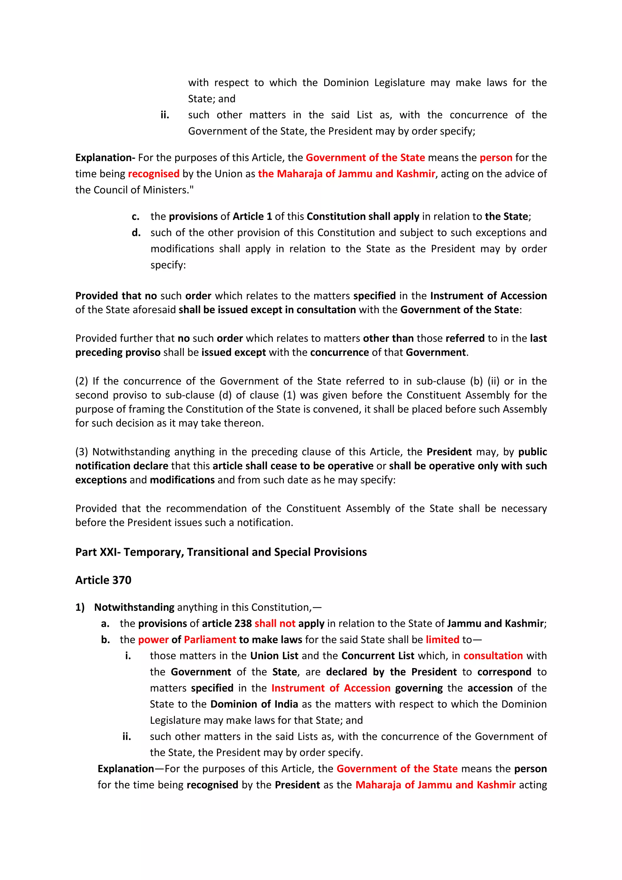 Article 35A and 370 of Constitution of India | PDF