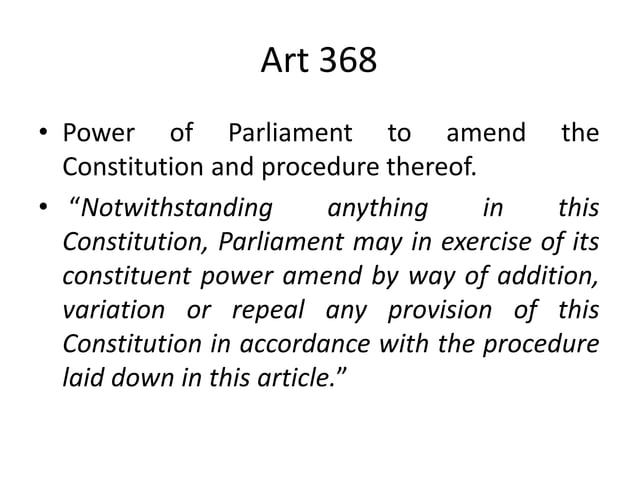 Article 368 & 370 | PPTX | Law