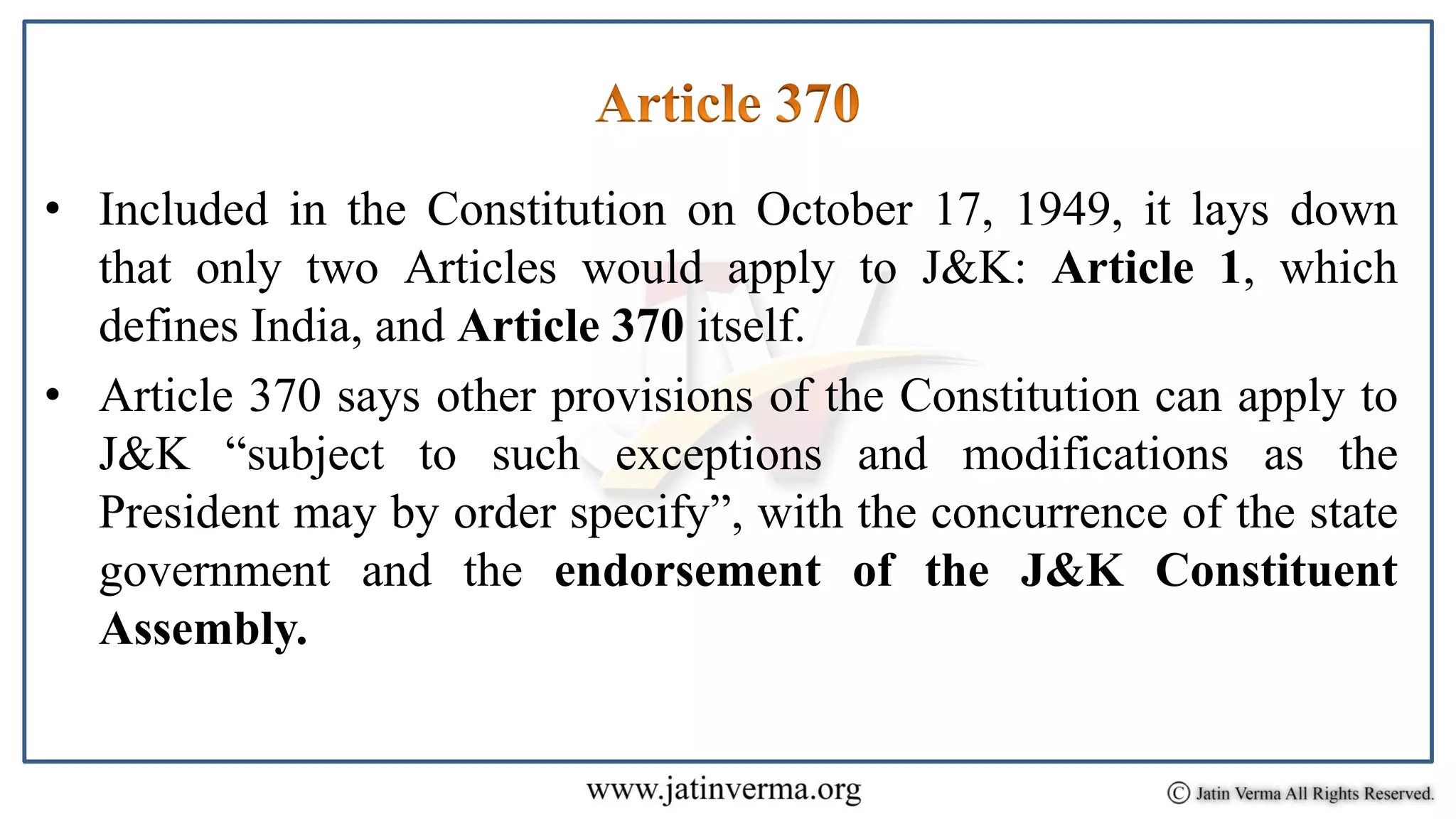 Article 370 Explained | PDF