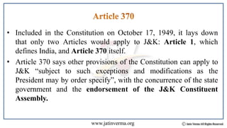 Article 370 Explained | PDF
