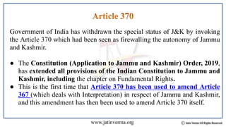 Article 370 Explained | PDF