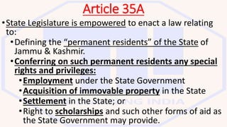 Article 370 and 35 a | PPTX