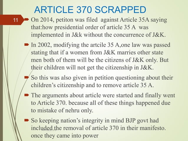 Article 370 | PPTX | Marriage and Civil Unions | Family and Relationships