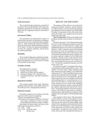 Classroom problem faced teacher in private school | PDF