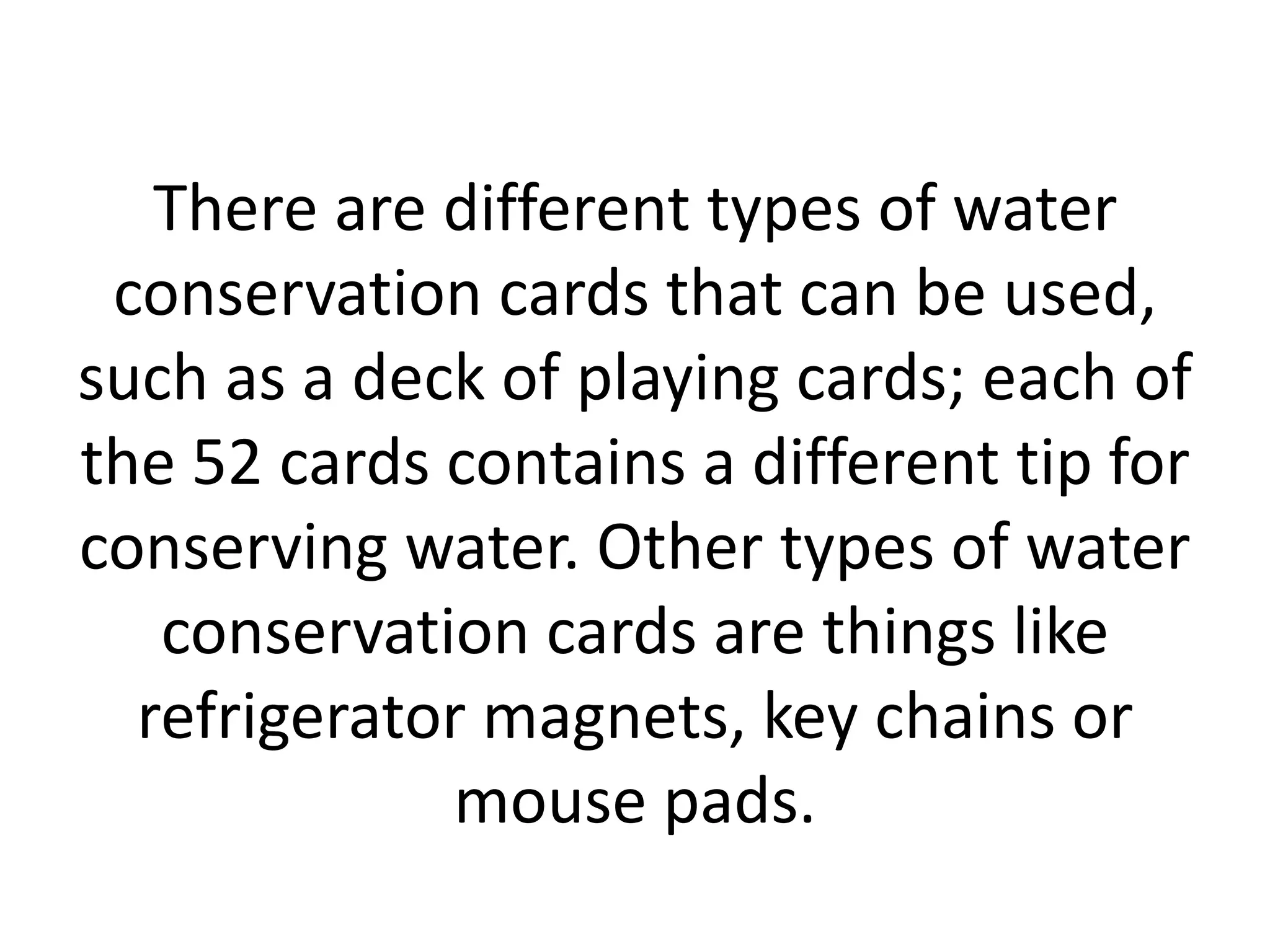 The Importance of Water Conservation Cards | PDF