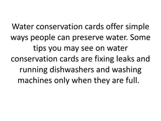 The Importance of Water Conservation Cards | PDF