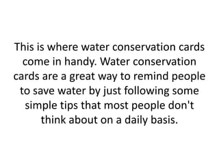 The Importance of Water Conservation Cards | PDF