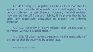 Title XVI. – CIVIL REGISTER | PPTX