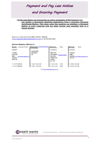 Article 41 payment and pay less notices february 2017 rm03 | PDF