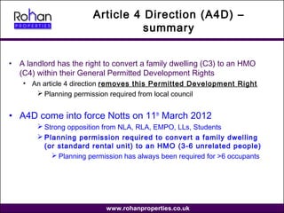 HMOs & Article 4 Direction | PPT