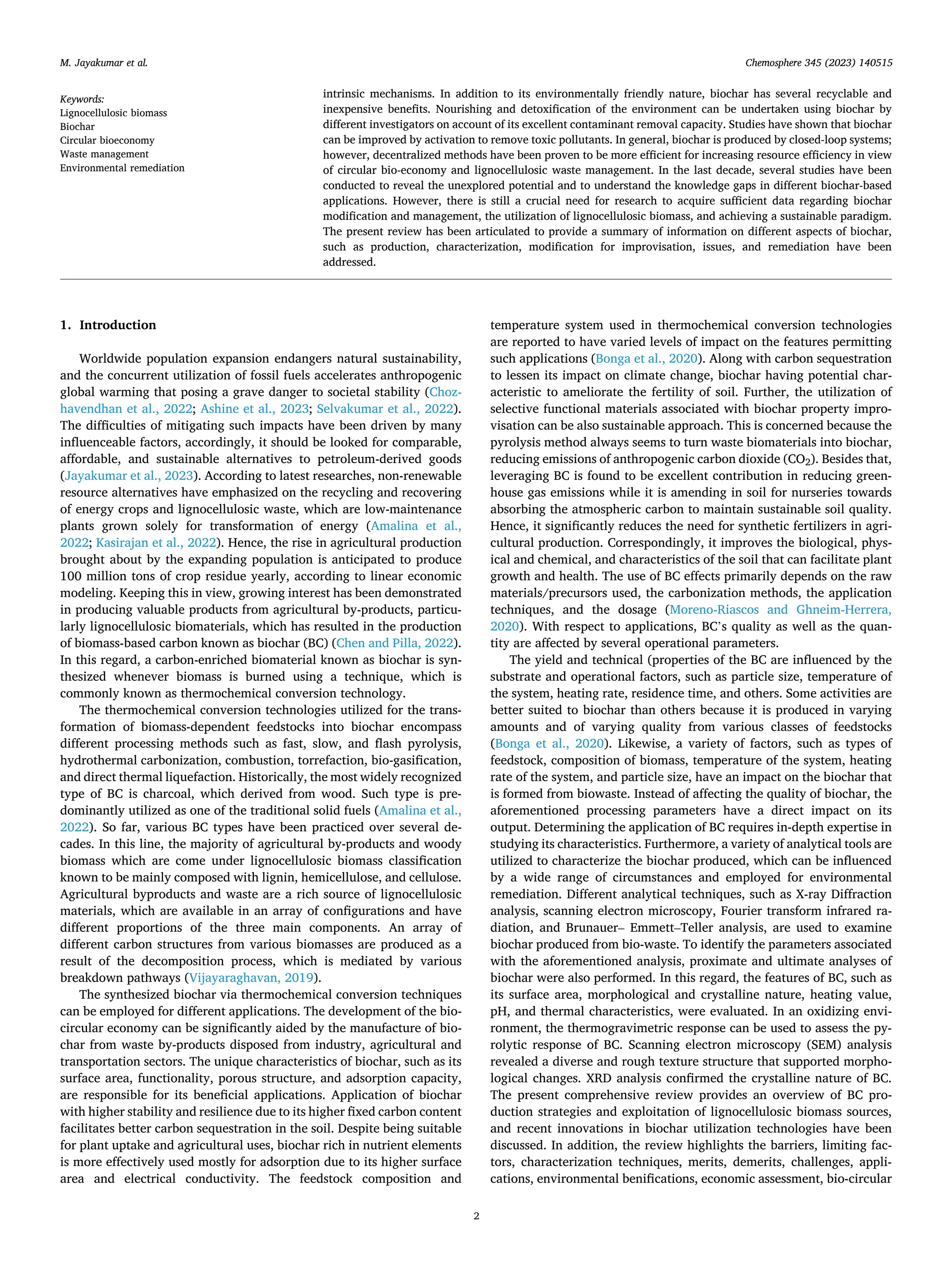 Comprehensive review on biochar utilization | PDF