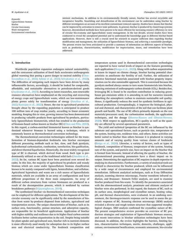 Comprehensive review on biochar utilization | PDF