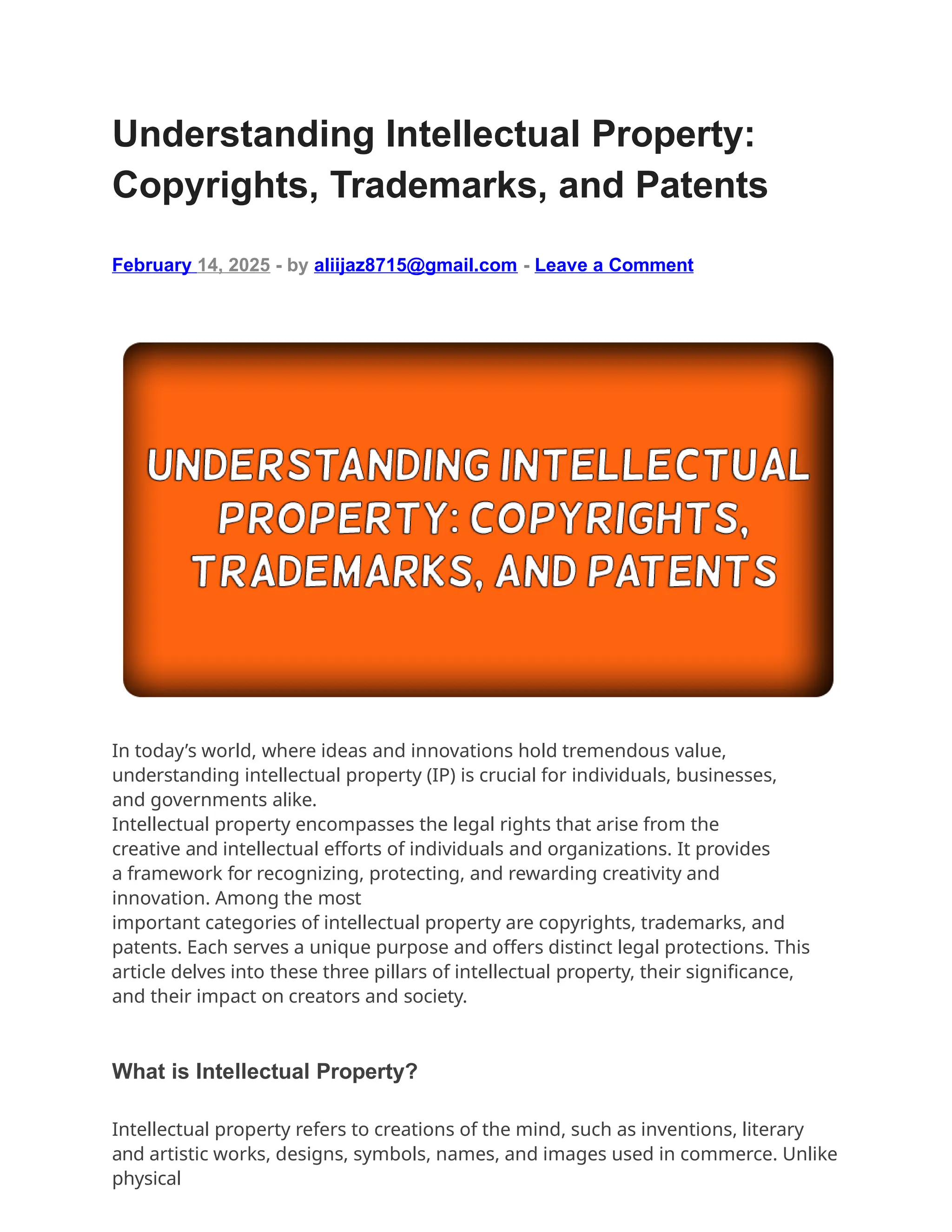 Understanding Intellectual Property: Copyrights, Trademarks, and ...