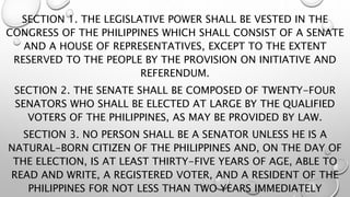 Article 6 legislative Department | PPTX