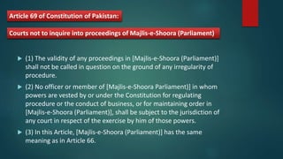 Article 64 to 69 of constitution of pakistan | PPTX