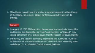 Article 64 to 69 of constitution of pakistan | PPTX