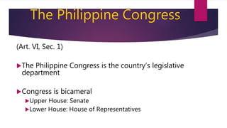 ARTICLE 6: LEGISLATIVE DEPARTMENT | PPTX