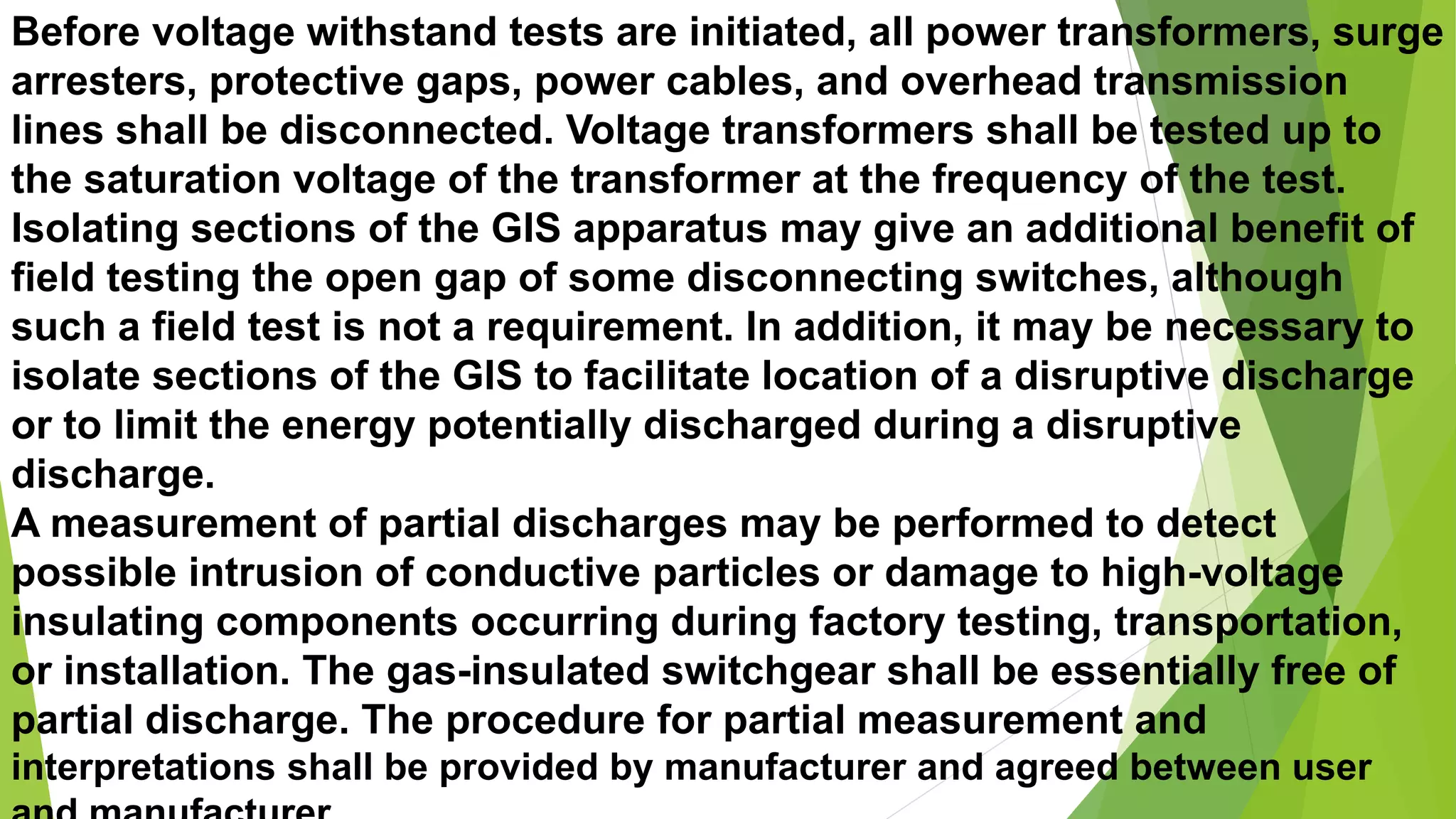 High Voltage Gas Insulted Switchgear (GIS) Field Testing According to ...