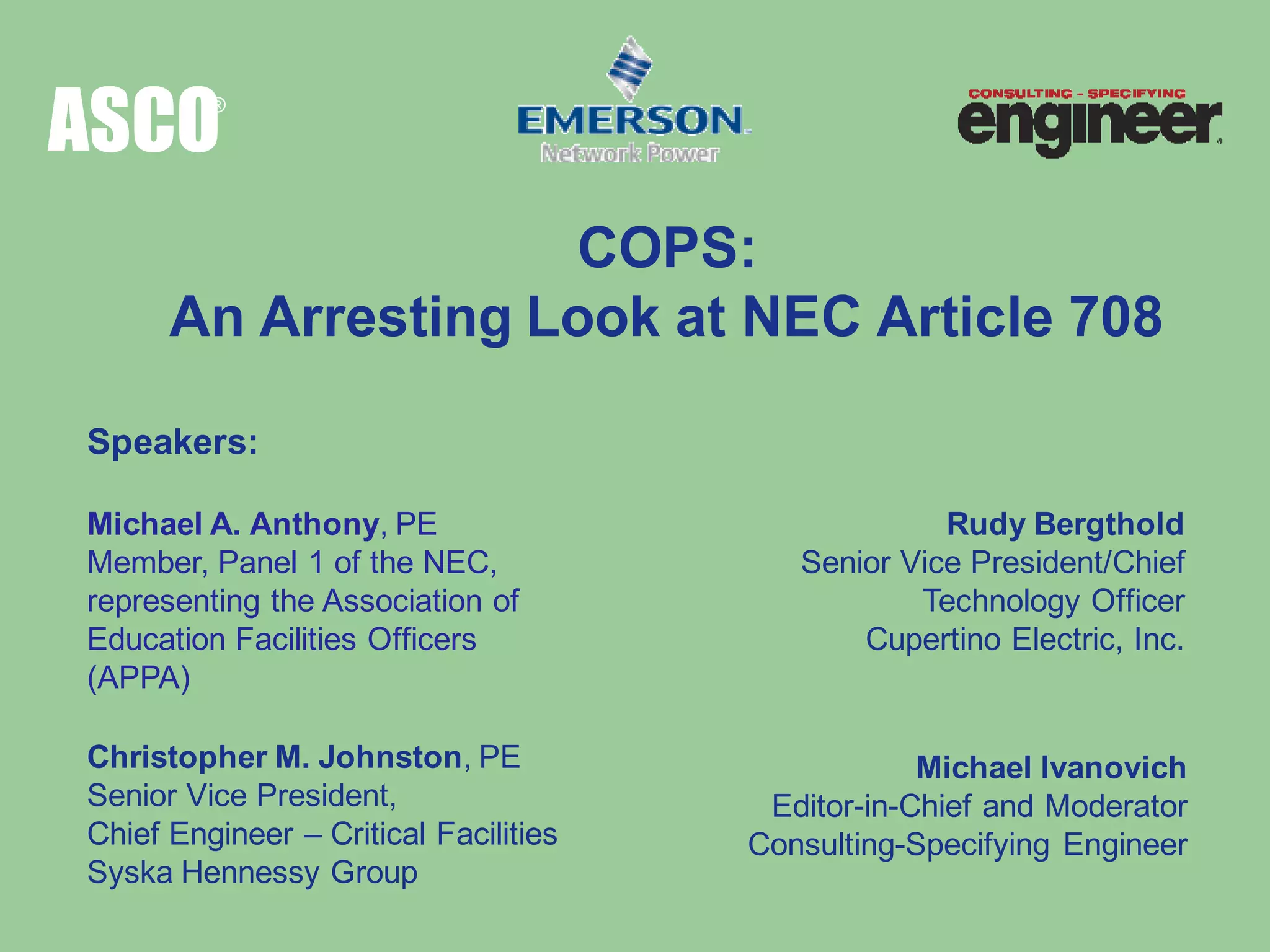 COPS: An Arresting Look at NEC Article 708 | PDF