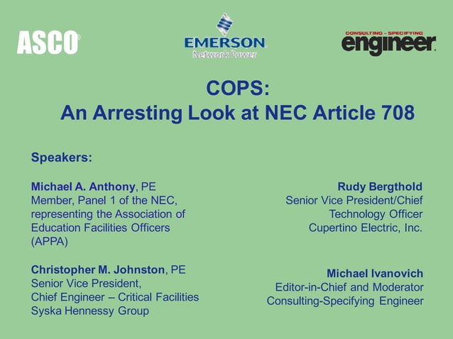 COPS: An Arresting Look at NEC Article 708 | PDF