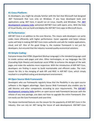 Advantages of Choosing ASP.NET Core | PDF