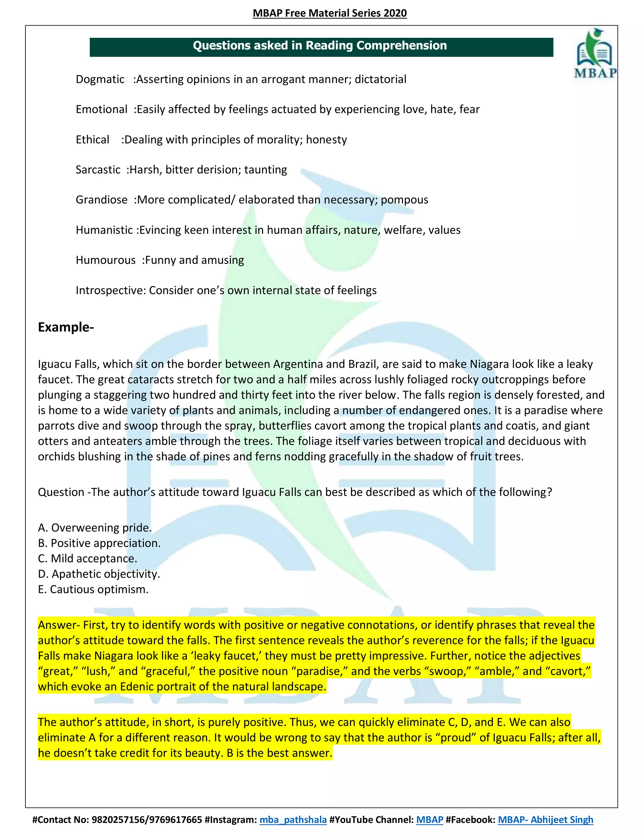 Types of Questions asked in Reading Comprehension- With Sample ...