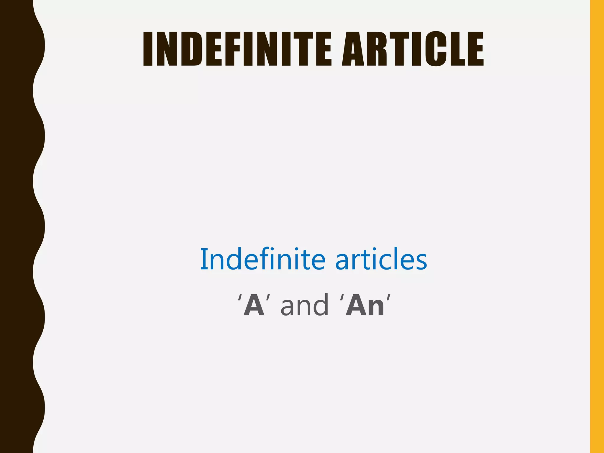 Article a, an and the | PPTX