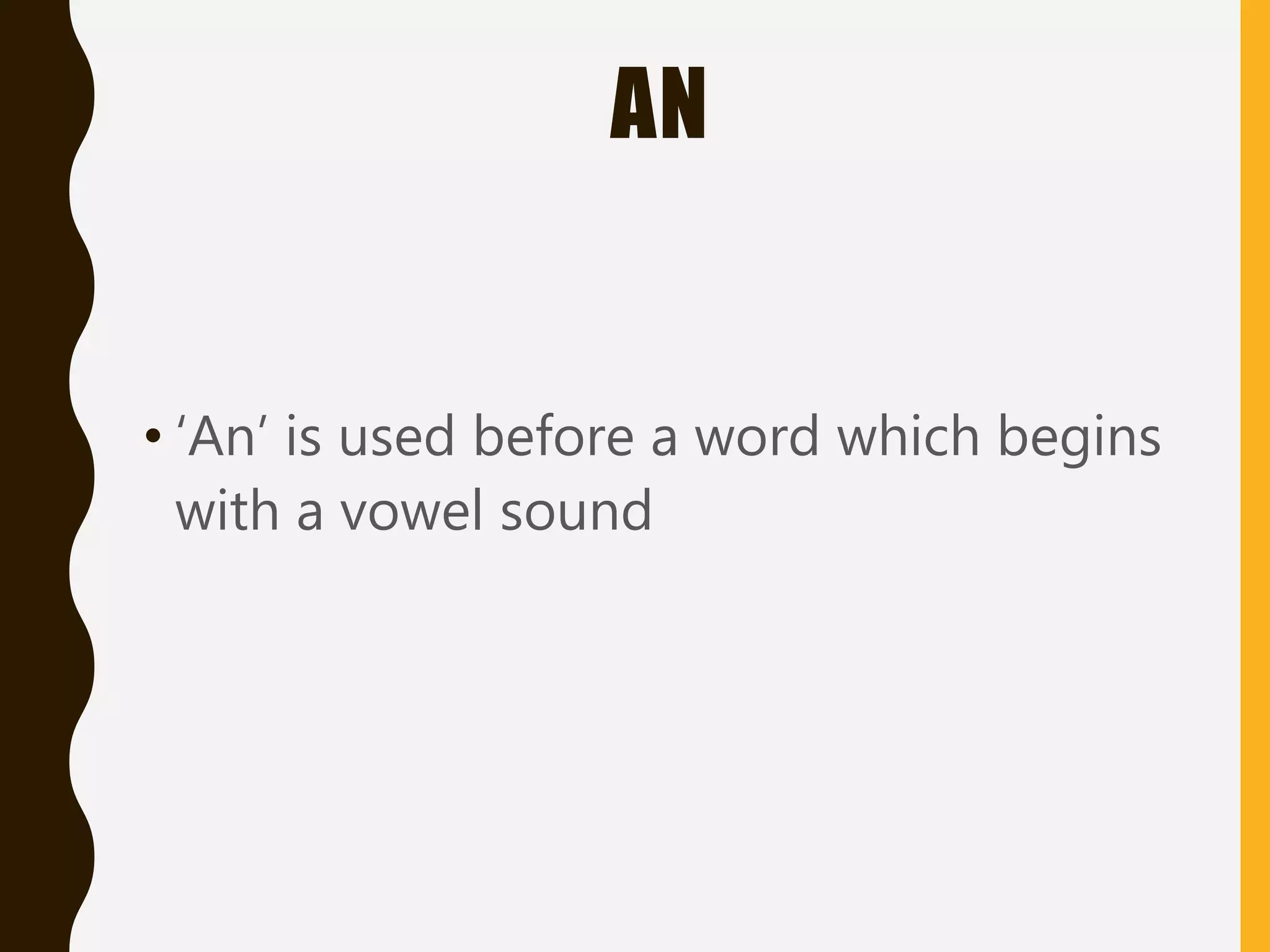 Article a, an and the | PPTX