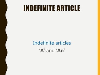Article a, an and the | PPTX