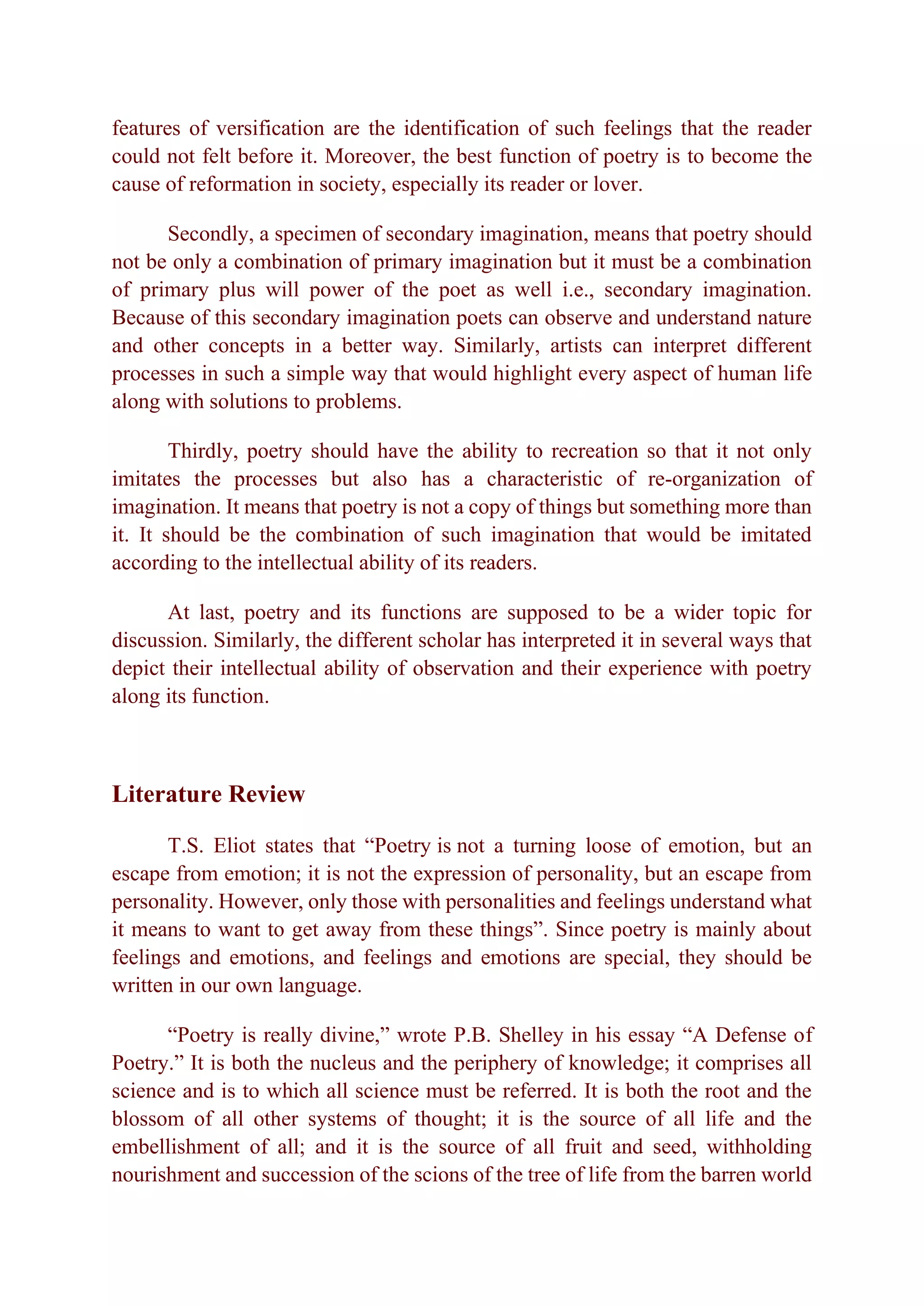 Poetry and Its Function | PDF