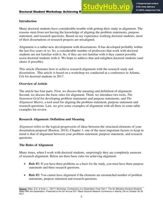 ARTICLE Achieving Alignment How To Develop Research Alignment In A ...