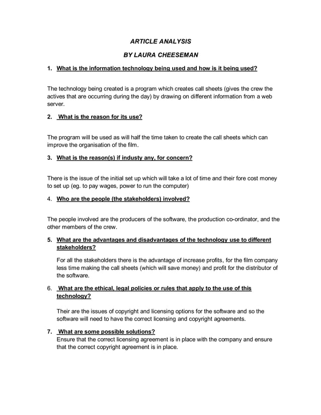 Article Analysis | PDF