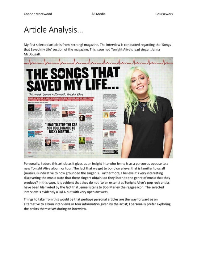 AS Media Coursework: Article Analysis. | PDF