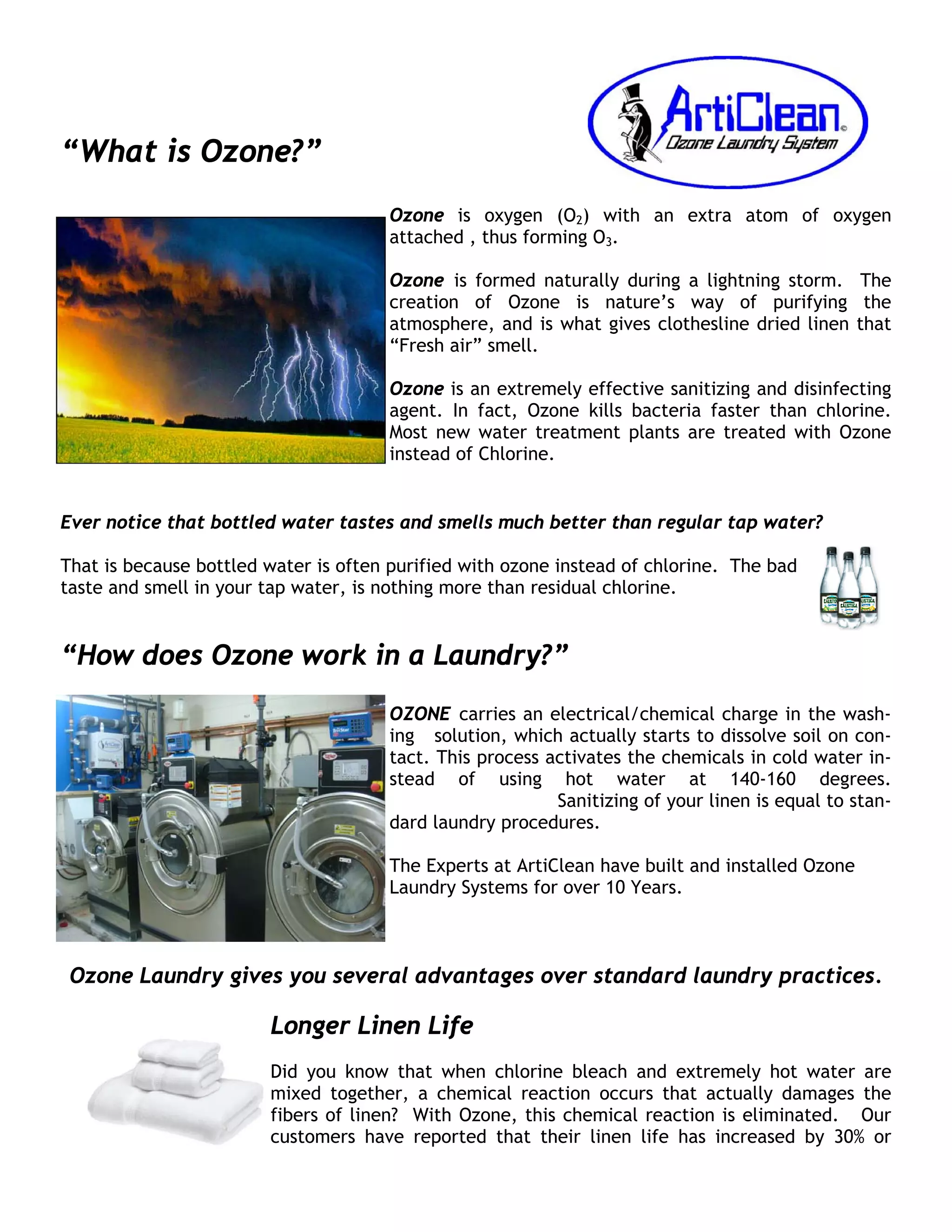 Articlean AW Wall Mounted Ozone Laundry System | PDF