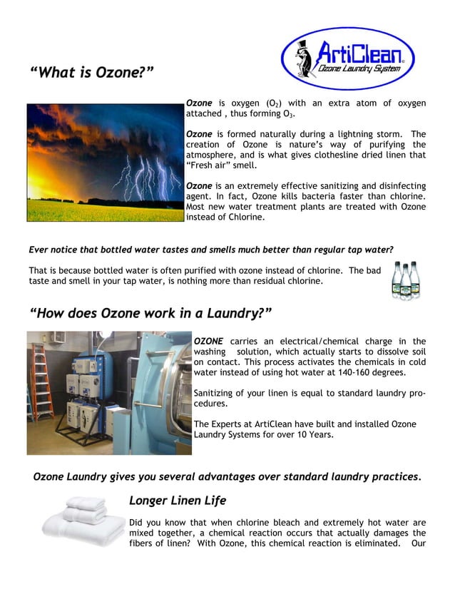 Articlean AT Tank Style Ozone Laundry System | PDF