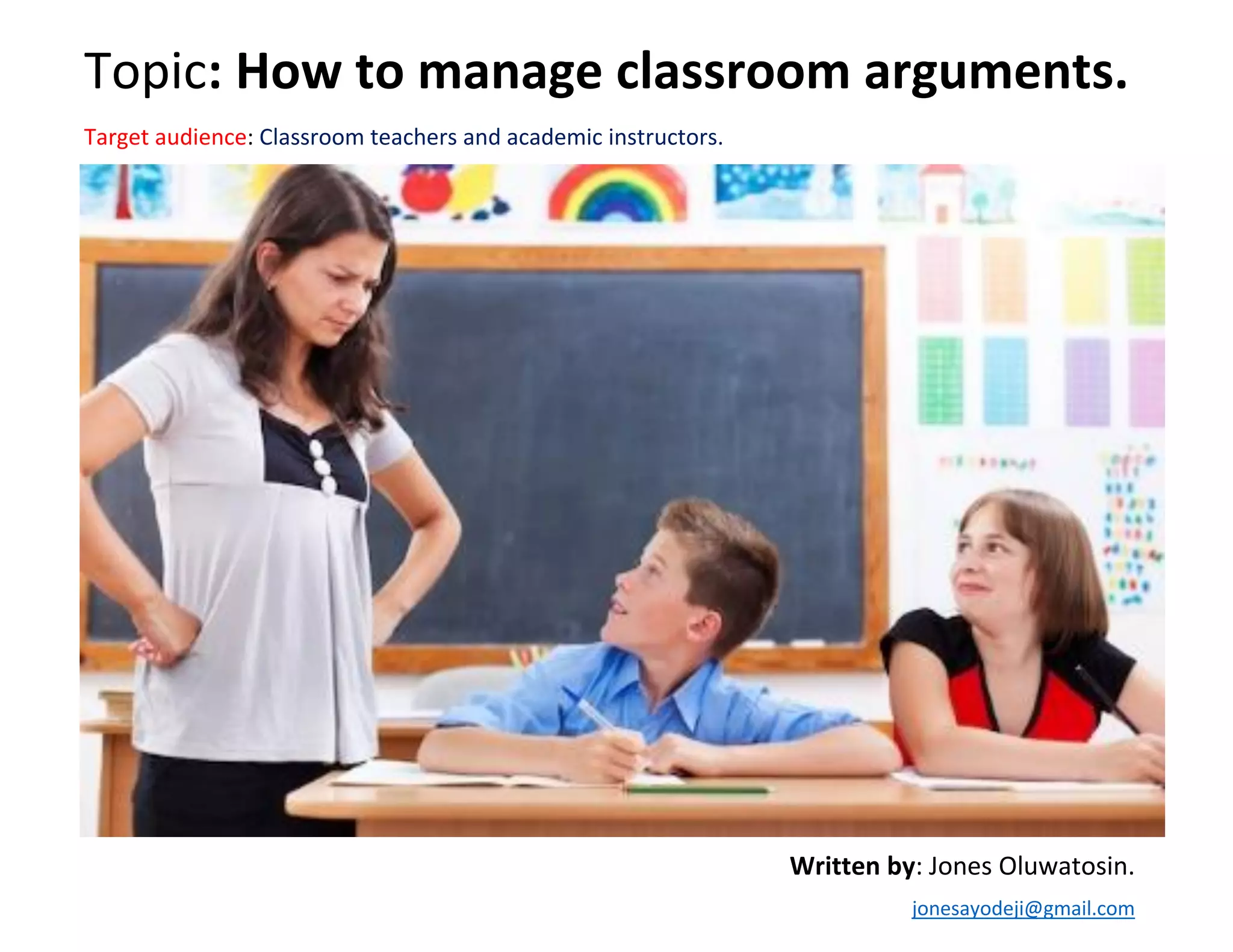 Managing Classroom Argument | PDF | Educational Assessment | Education