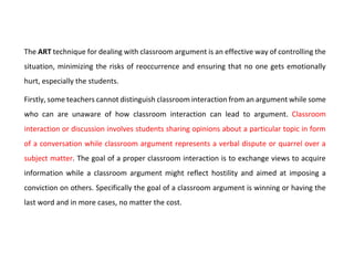 Managing Classroom Argument | PDF | Educational Assessment | Education
