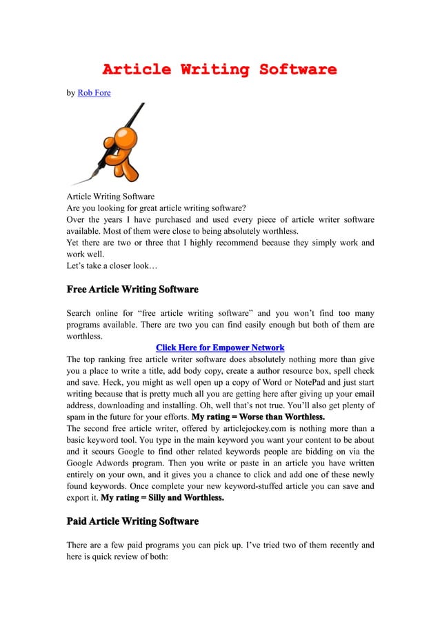 Article builder free trial | PDF
