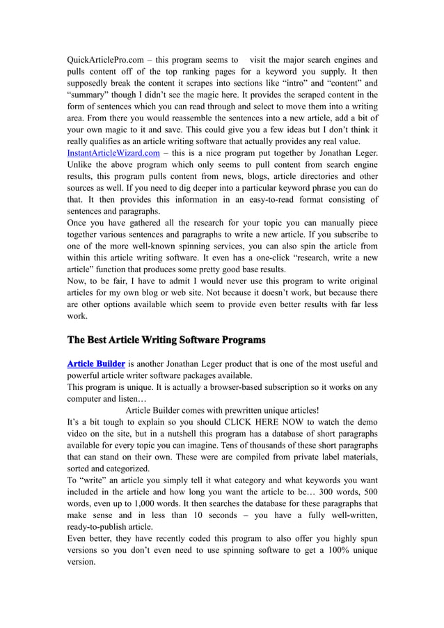 Article builder free trial | PDF