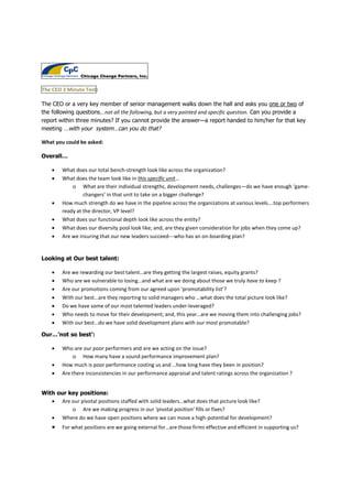 CEO Three Minute Test | PDF