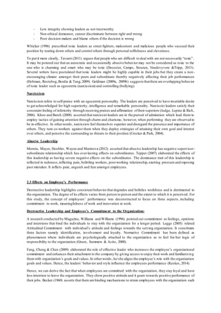 Destructive leadership impact on employees performance | DOCX | Human ...