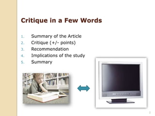 Article Critique | PPTX