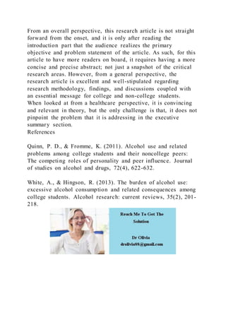 Article critique assignment course drugs and health (hlth 3 | DOCX ...