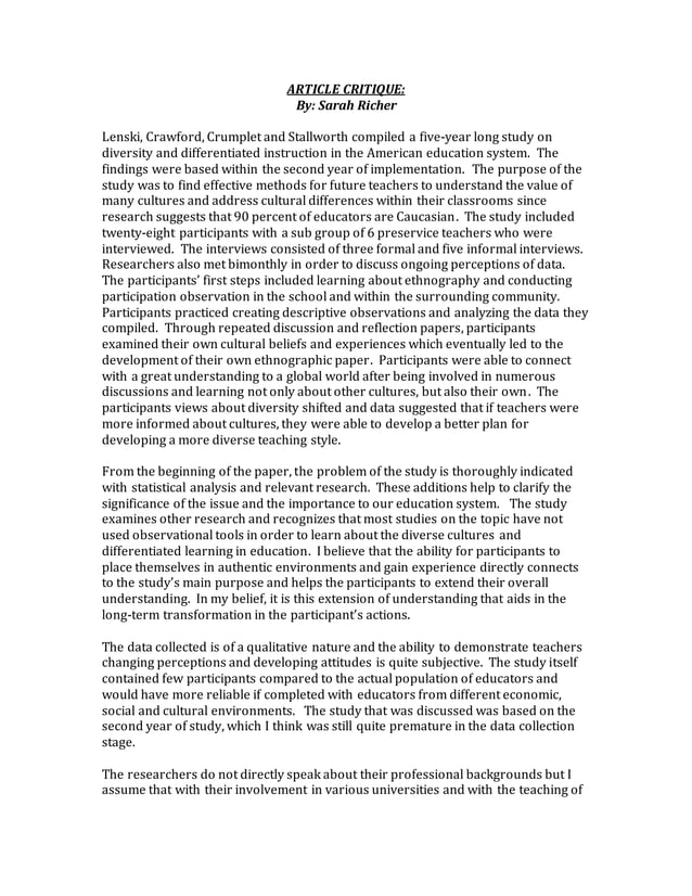 Article critique etec500 | PDF