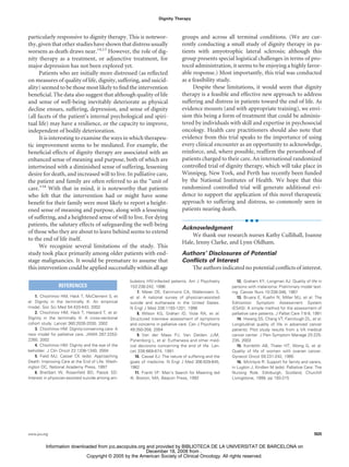 ARTICLE dignity Therapy.pdf | Physical Therapy | Wellness